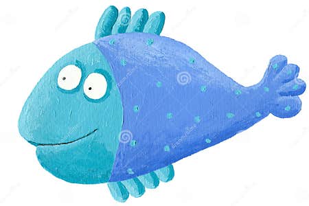 Funny blue fish stock illustration. Illustration of fish - 22722347