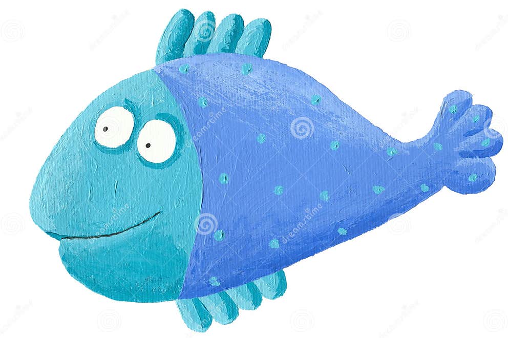 Funny blue fish stock illustration. Illustration of fish - 22722347