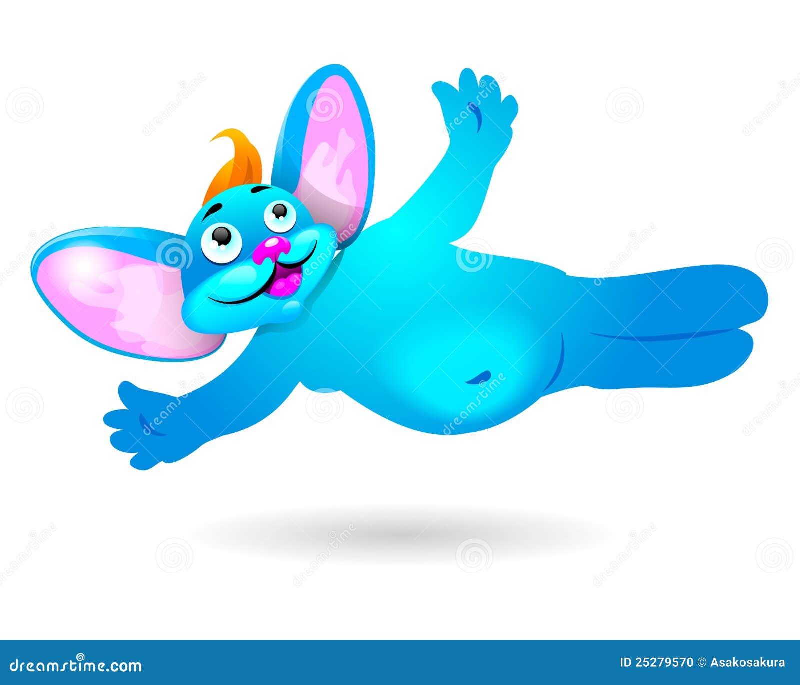 Funny Blue Fox. Cartoon Character Stock Illustration - Illustration of ...