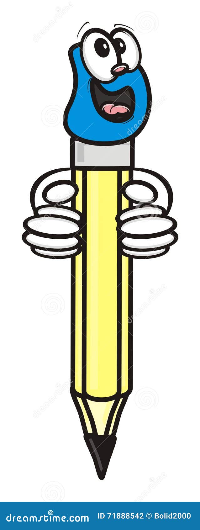 Funny blue pencil stock illustration. Illustration of blue - 71888542