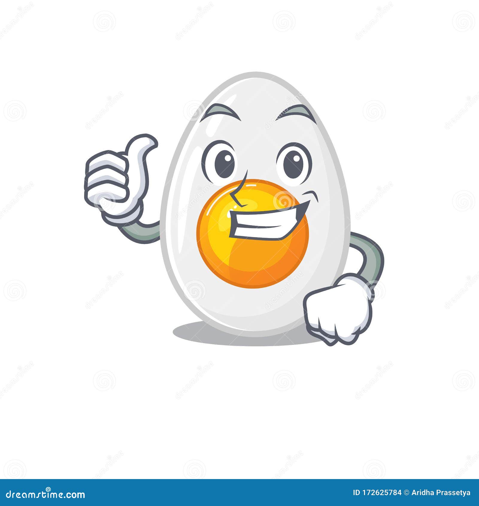 Funny Boiled Egg Making Thumbs Up Gesture Stock Vector - Illustration ...