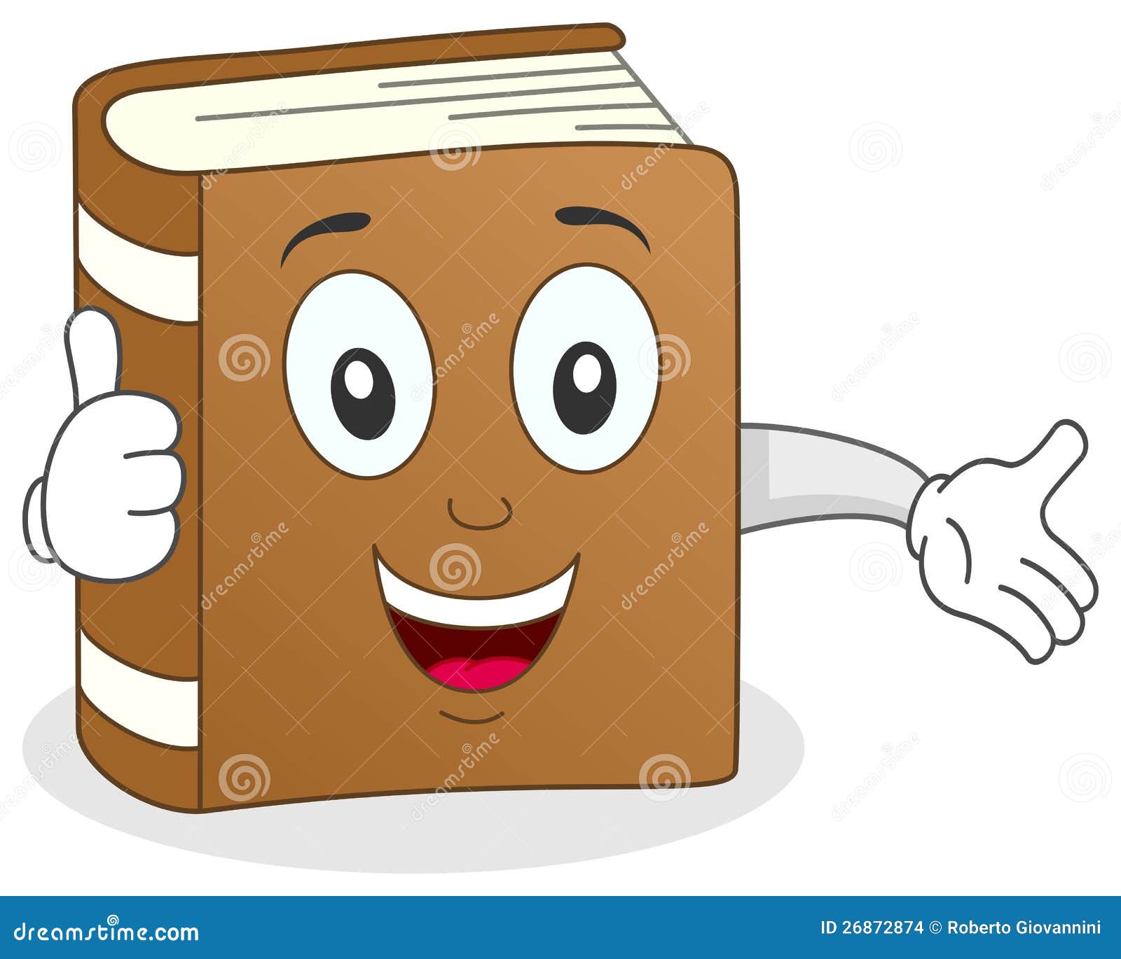 Funny Book Thumbs Up Character Stock Vector - Illustration of abstract ...