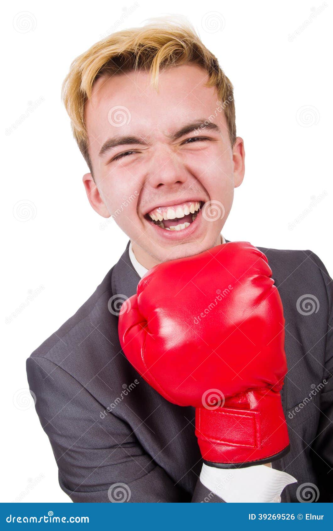 Funny boxer businessman stock photo. Image of fighter - 39269526