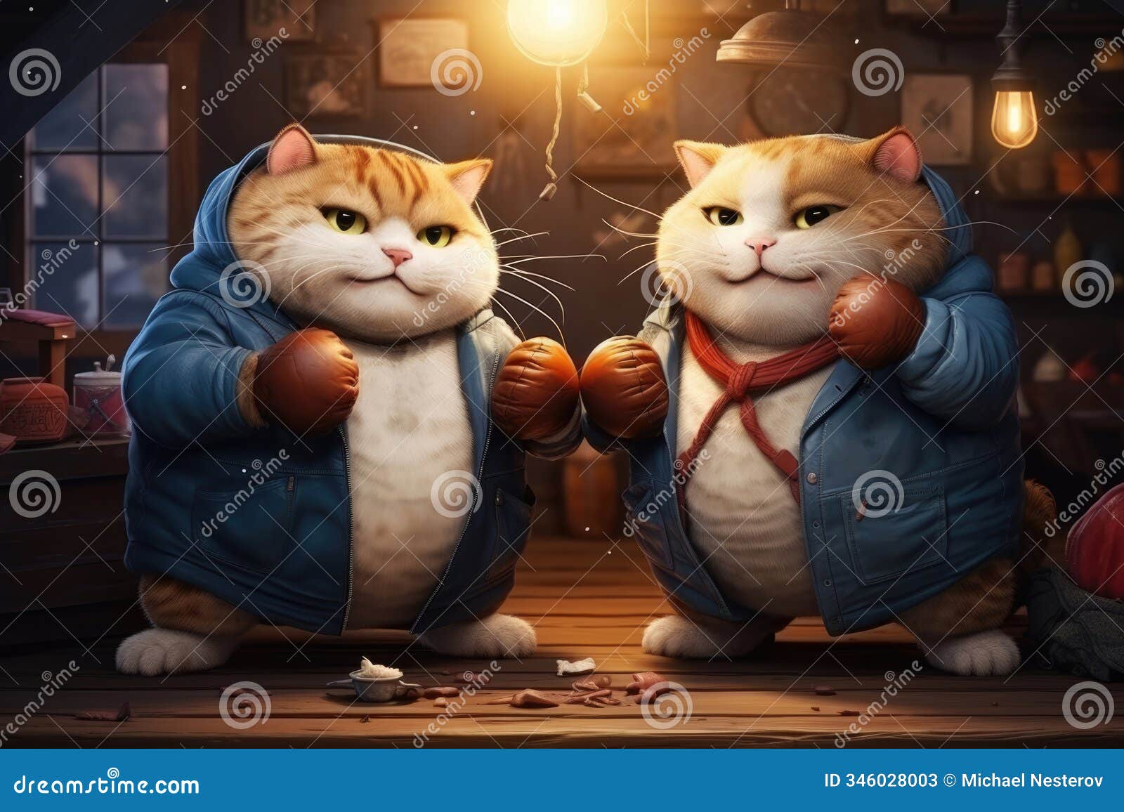 Funny Boxer Cats in Boxing Gloves Stock Image - Image of animal, ring ...