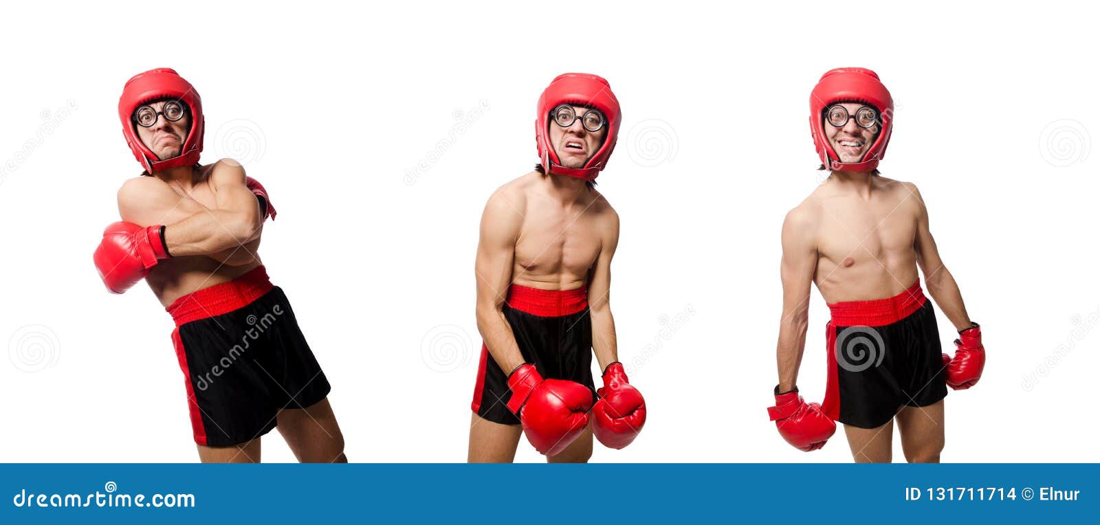 The Funny Boxer Isolated on the White Stock Photo - Image of hitting ...