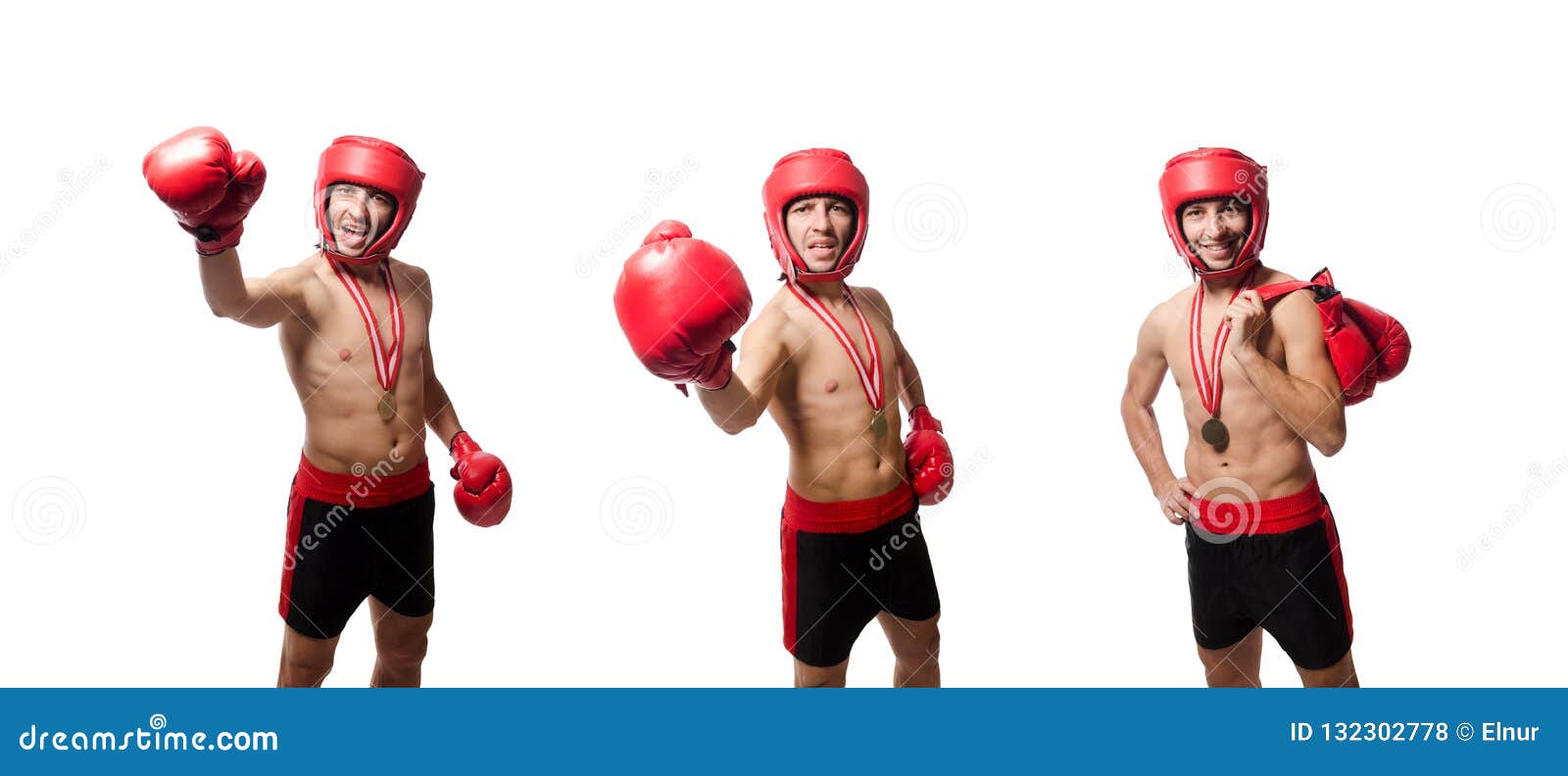The Funny Boxer Isolated on the White Stock Photo - Image of aggressive ...