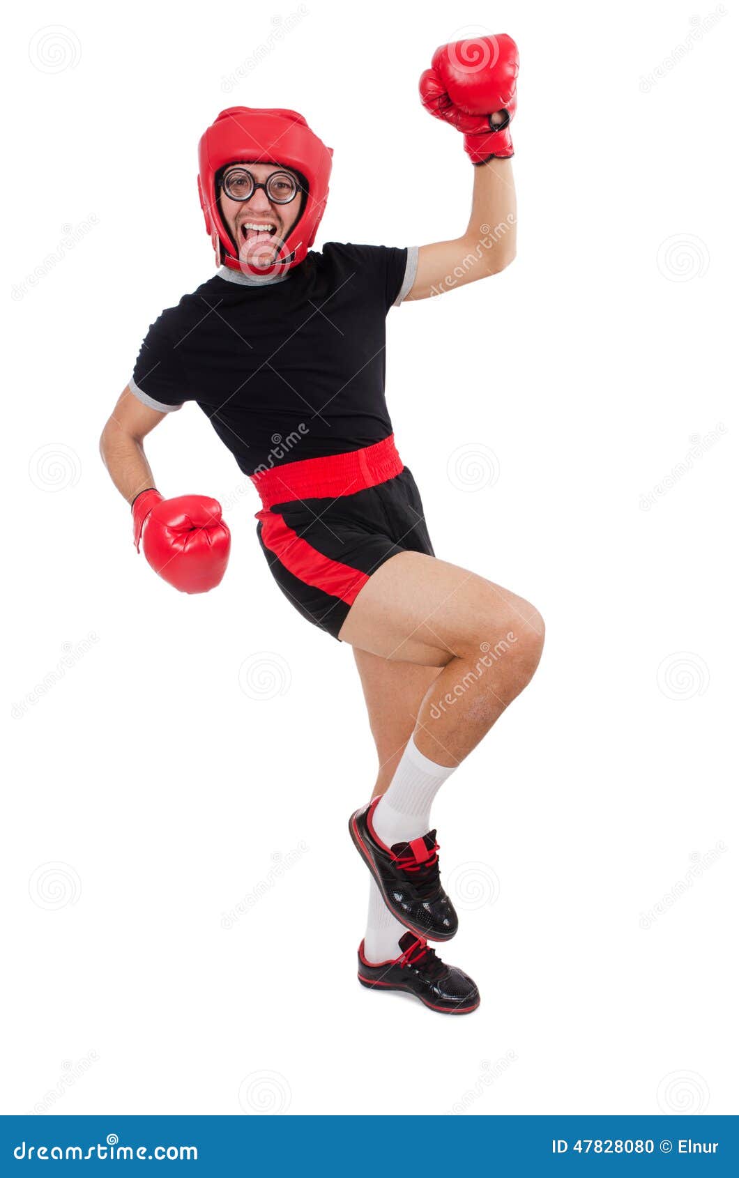 Funny boxer isolated stock photo. Image of gloves, action - 47828080