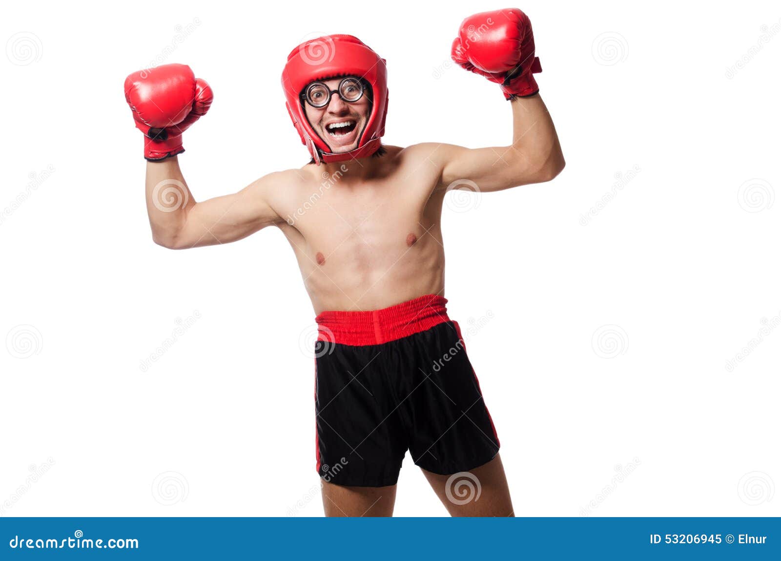 Funny Boxer Isolated on the White Stock Image - Image of frustrated ...