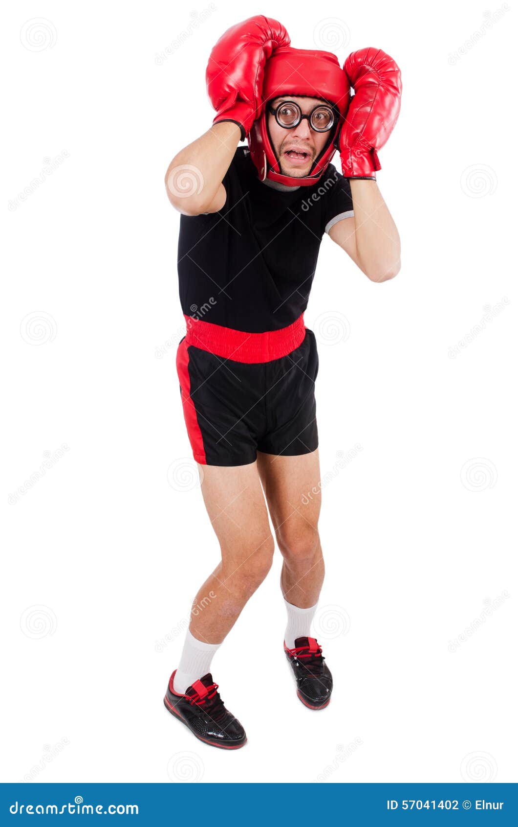 Funny Boxer Isolated on White Stock Photo - Image of glove, humor: 57041402