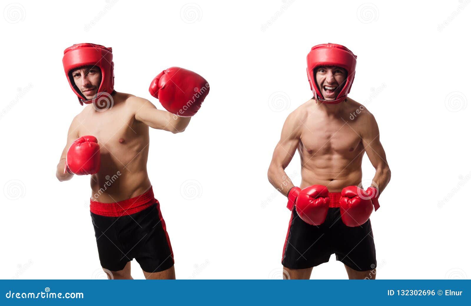 The Funny Boxer Isolated on the White Stock Photo - Image of gloves ...
