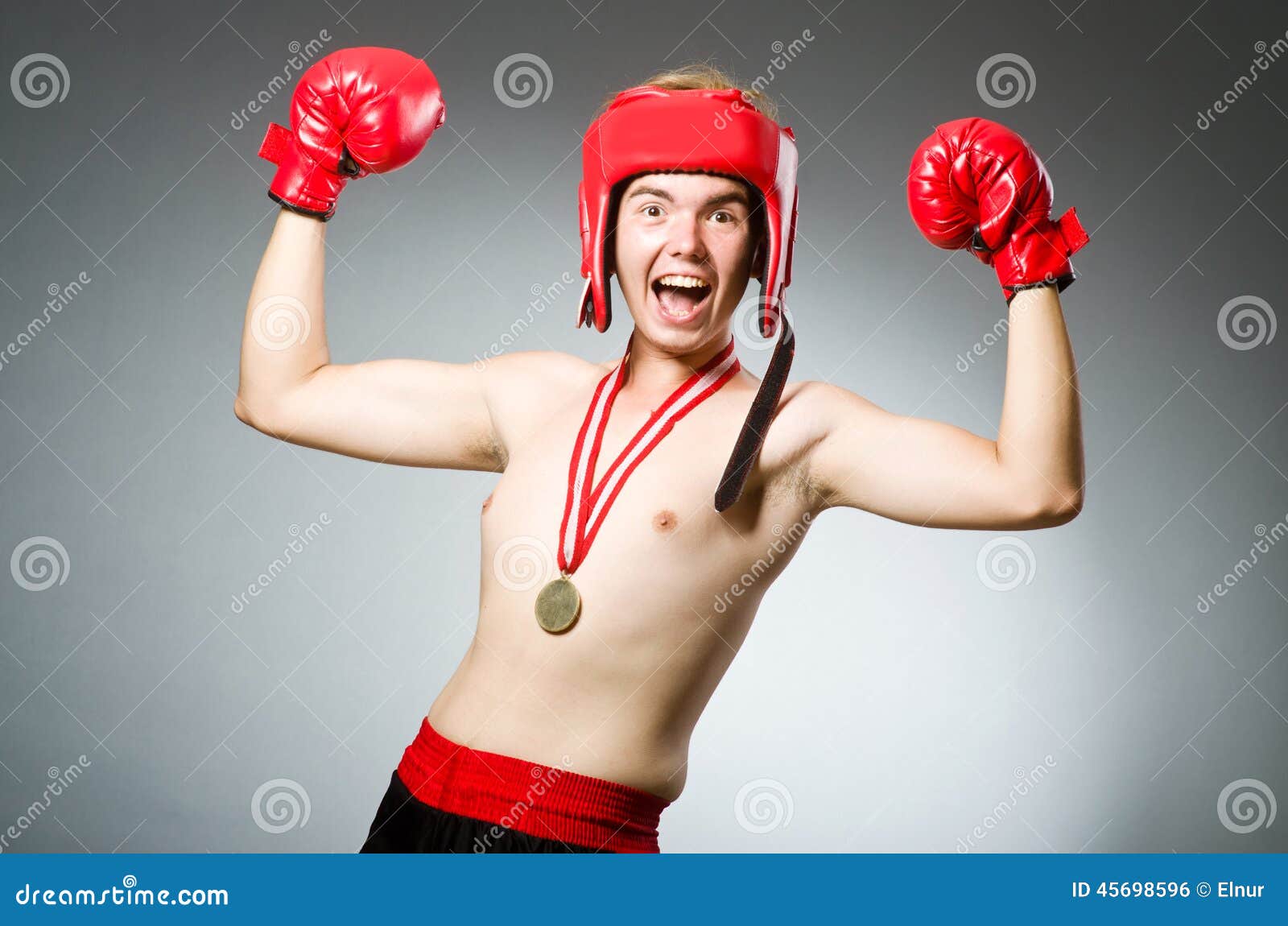 Funny boxer with winning stock photo. Image of male, champion - 45698596