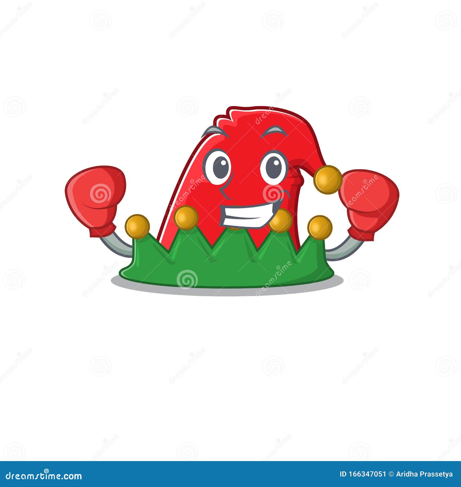 Funny Boxing Elf Hat Cartoon Character Style Stock Vector ...