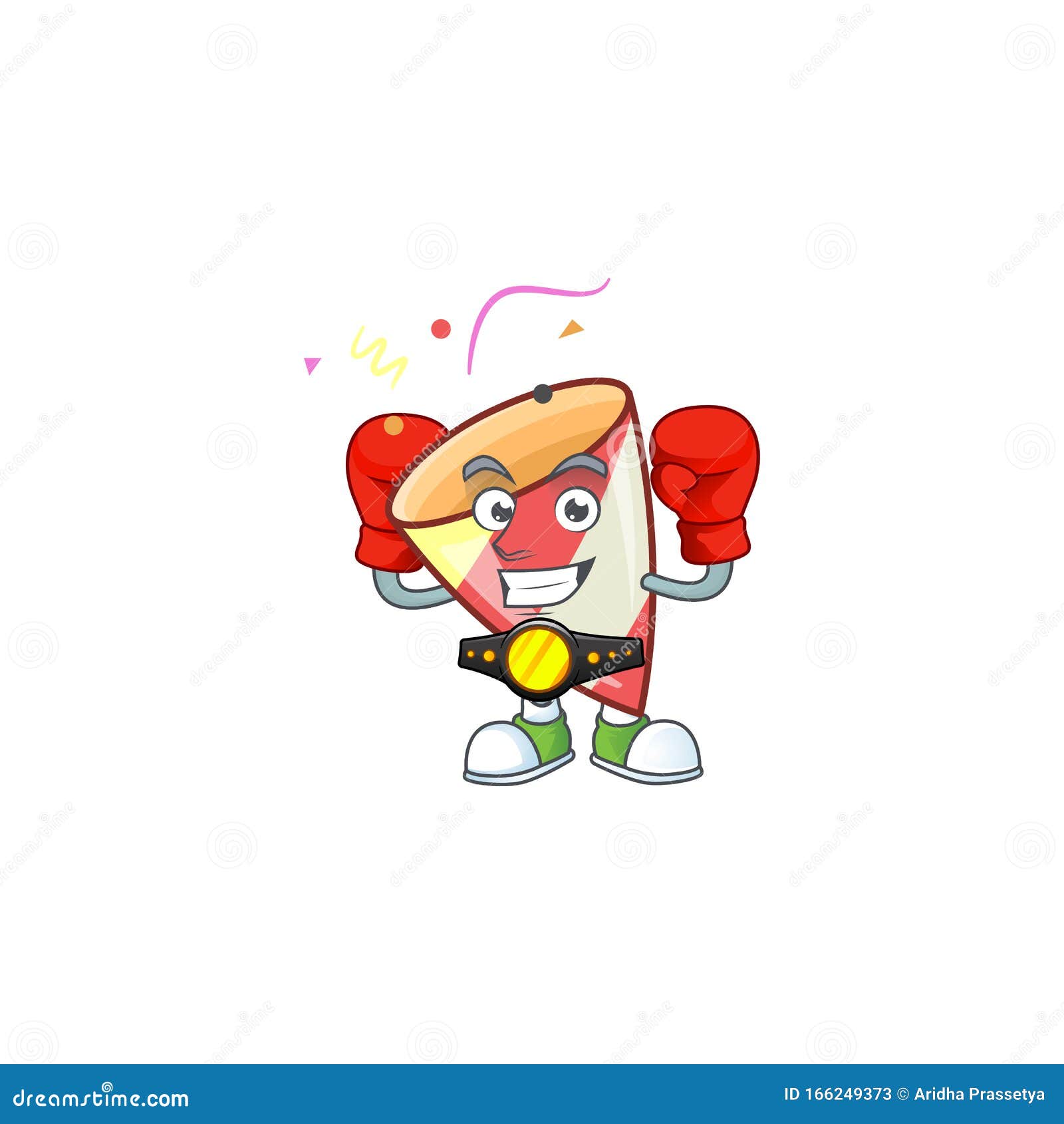 Funny Boxing Exploding Confetti Cartoon Character Style Stock Vector ...