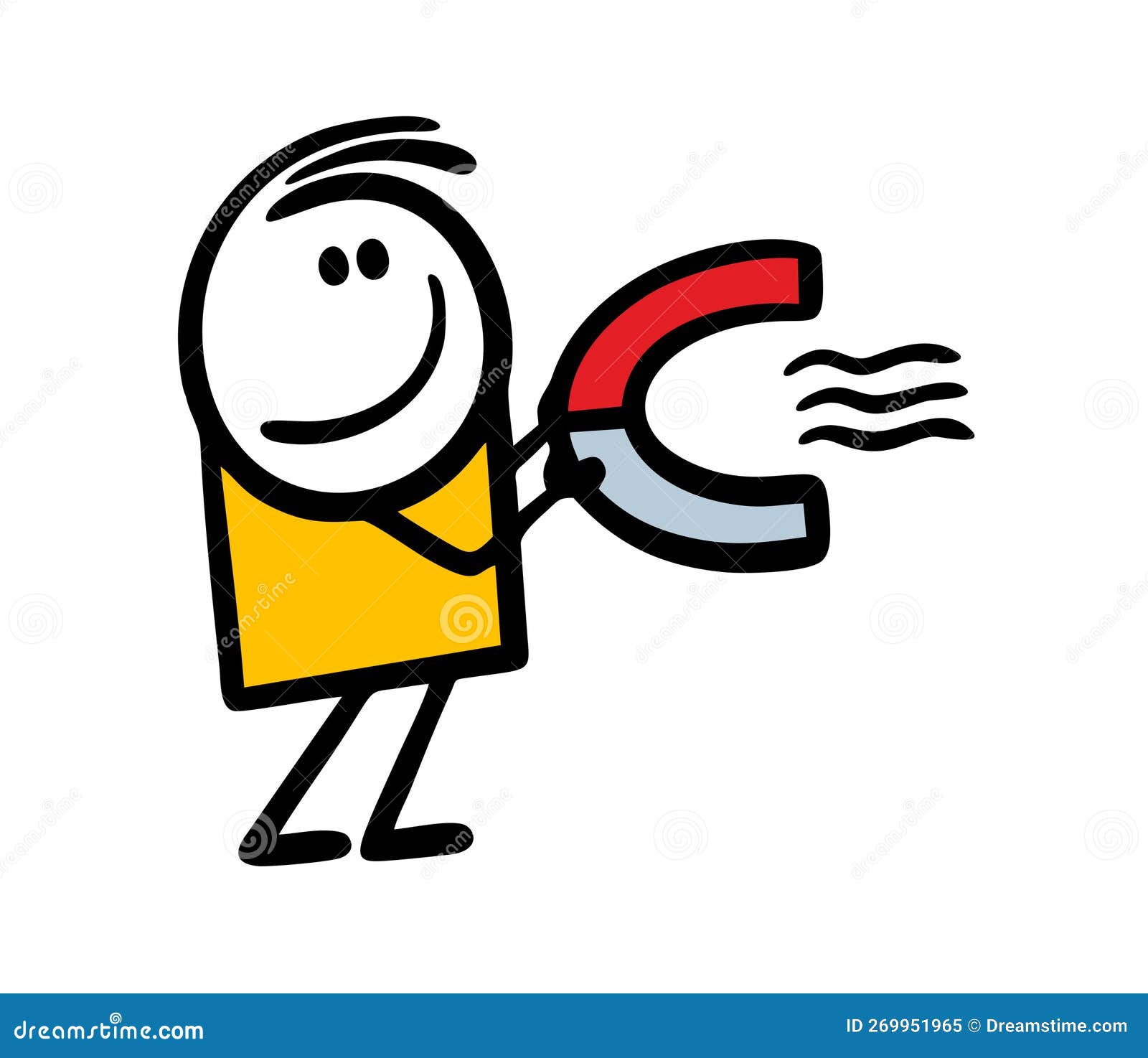 Funny Boy Holds Magnet In His Hand And Puts A Scientific Experiment ...