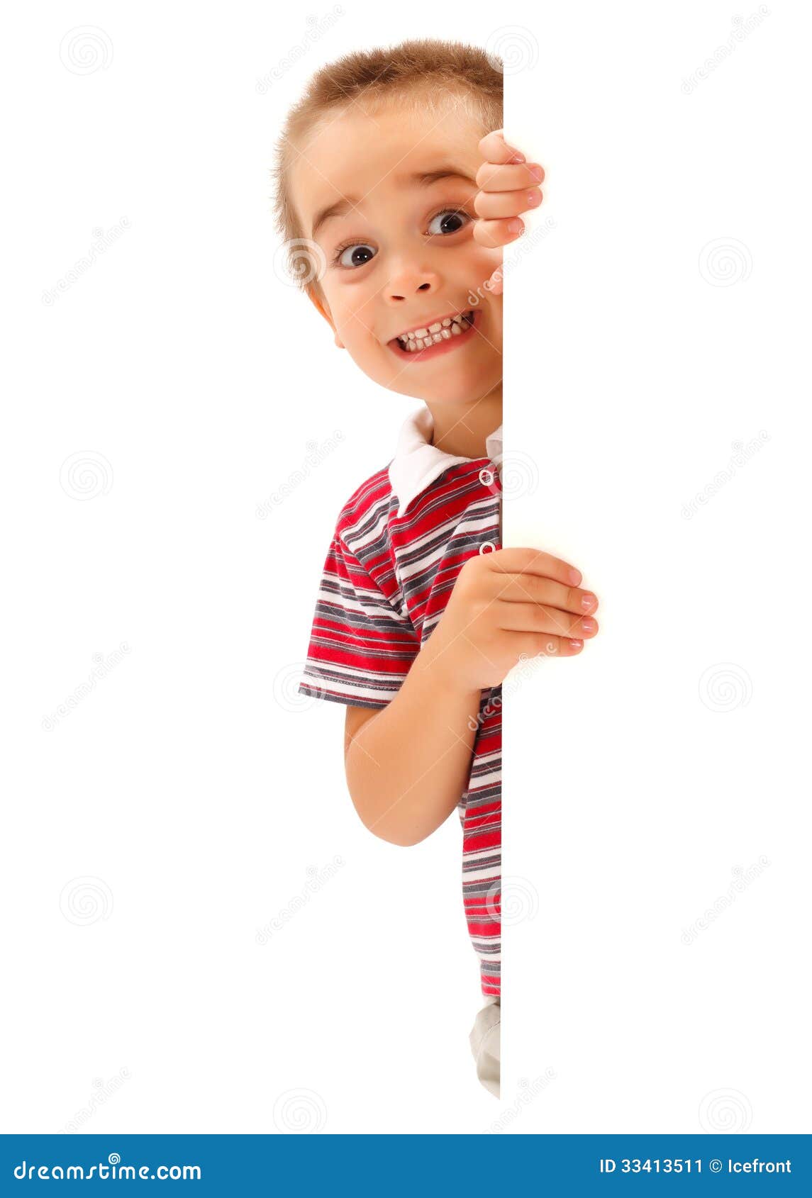 Funny Boy Mime Scary Expression Behind Wall Stock Image - Image of ...