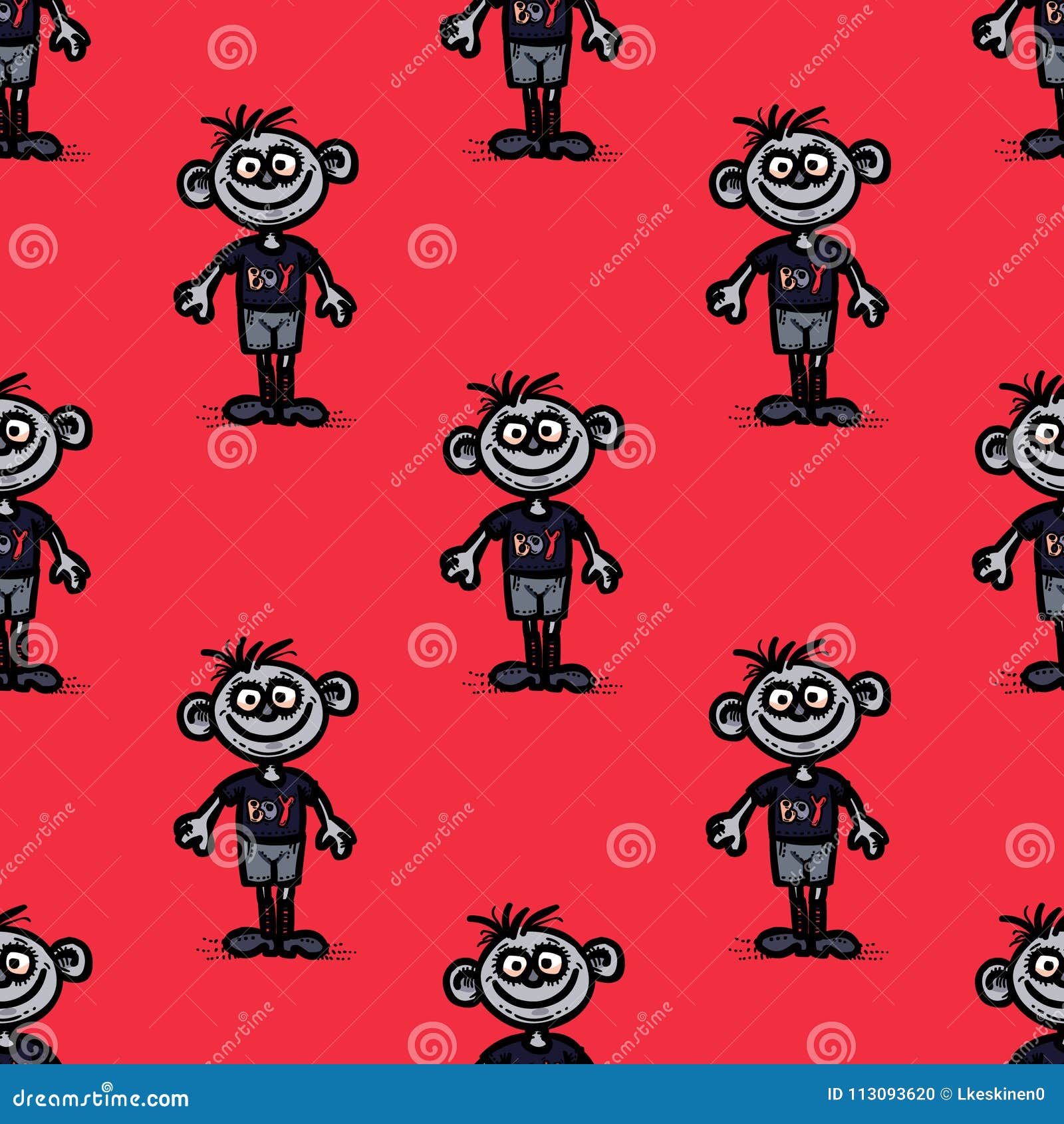 Funny boy seamless pattern stock vector. Illustration of patterns ...