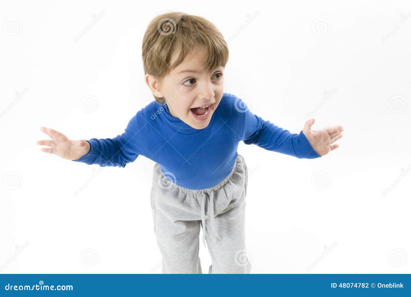 Funny Boy Shouting stock photo. Image of attention, ready - 48074782