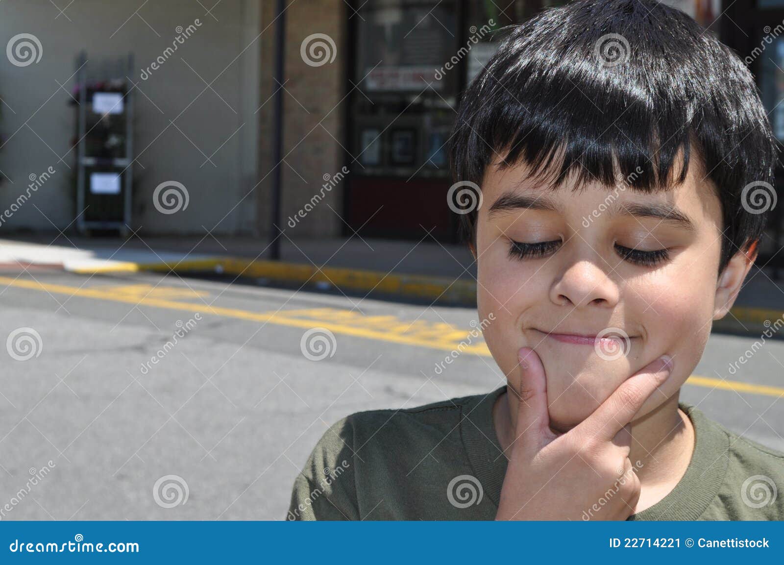 Funny Boy thinking stock image. Image of american, latino - 22714221