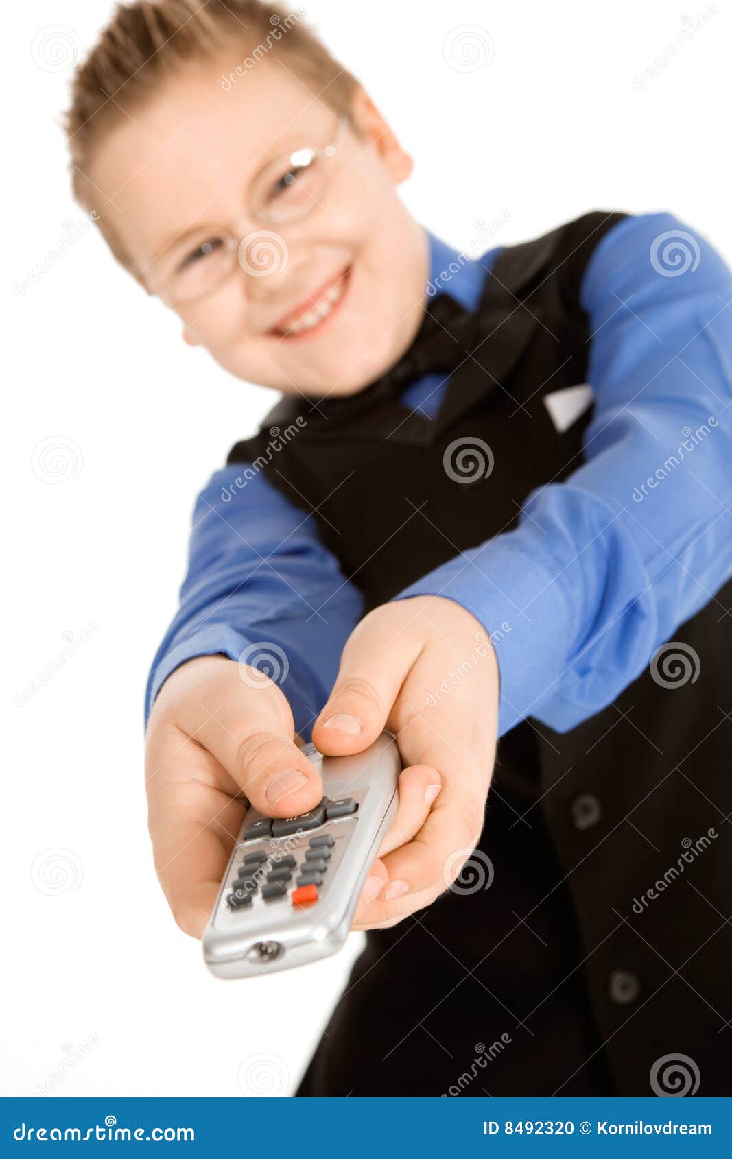 Funny Boy with Tv Remote Control Stock Photo - Image of face ...