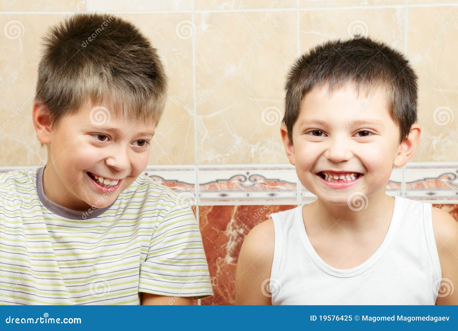 Funny boys stock image. Image of indoors, brothers, frolic - 19576425
