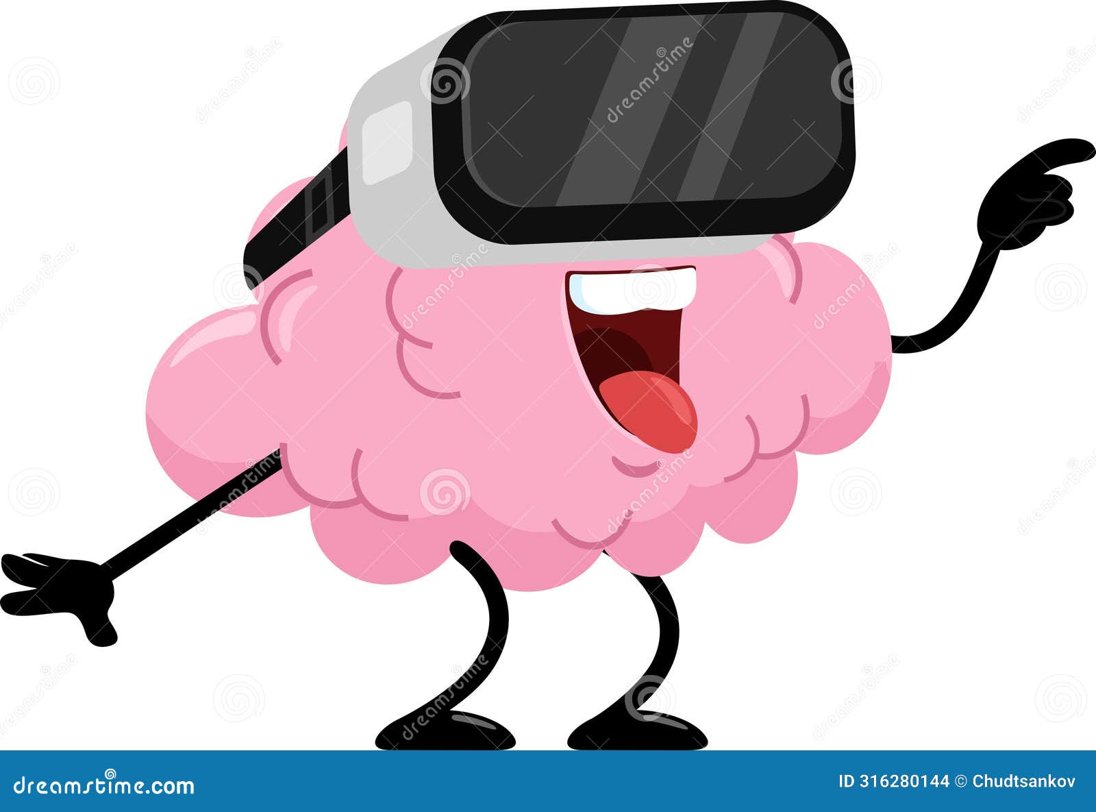 Funny Brain Cartoon Character Waving For Greeting | CartoonDealer.com ...