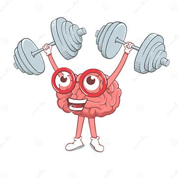 Funny Brain Training with Barbell Stock Vector - Illustration of ...