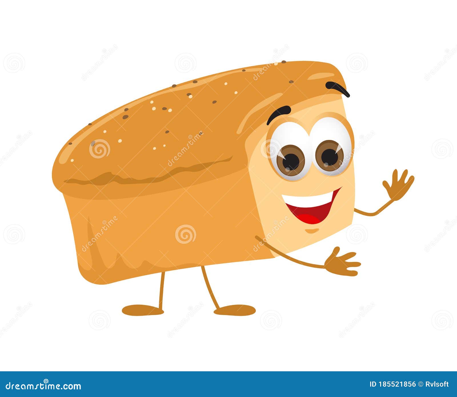 Set Of Funny Bread, Bakery Characters With Human Faces, Cartoon Vector ...