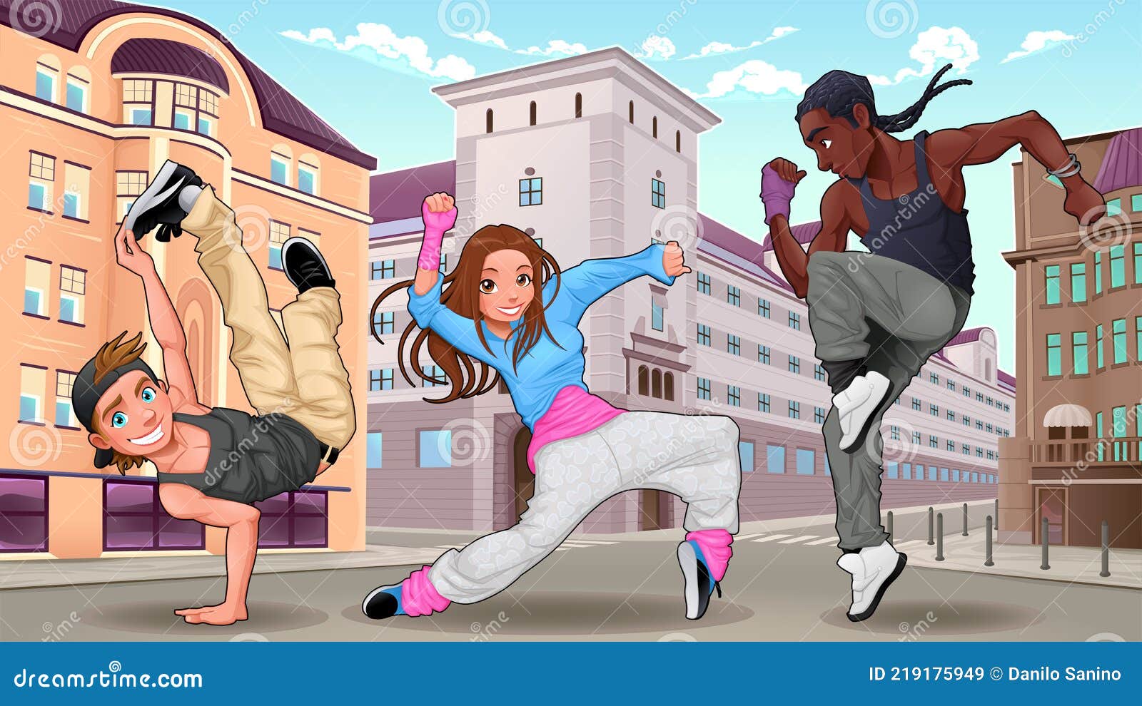 Breakdancers Cartoon Vector | CartoonDealer.com #1736533