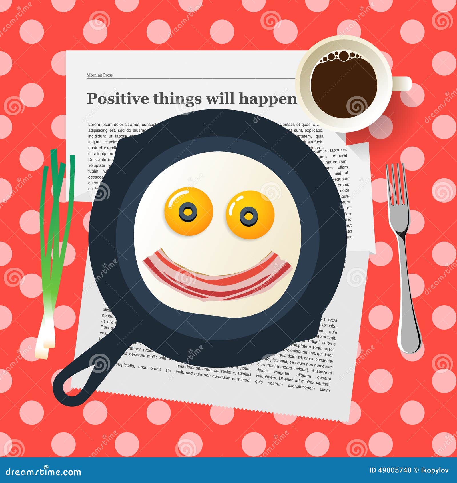 Funny Breakfast, Smiling Face Make with Fried Eggs Stock Vector ...