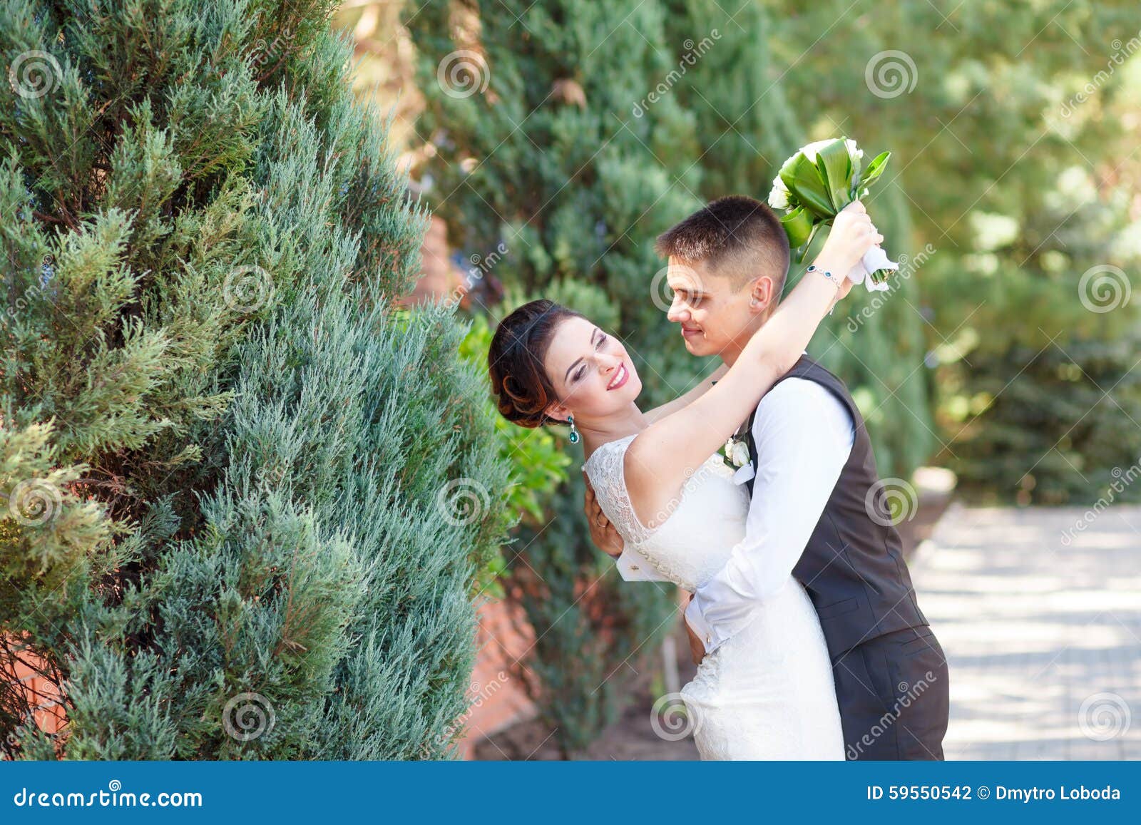 Funny bride and groom stock photo. Image of romantic - 59550542