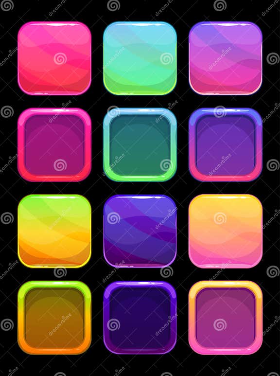 Funny Bright Colorful Ui Elements Stock Illustration - Illustration of ...