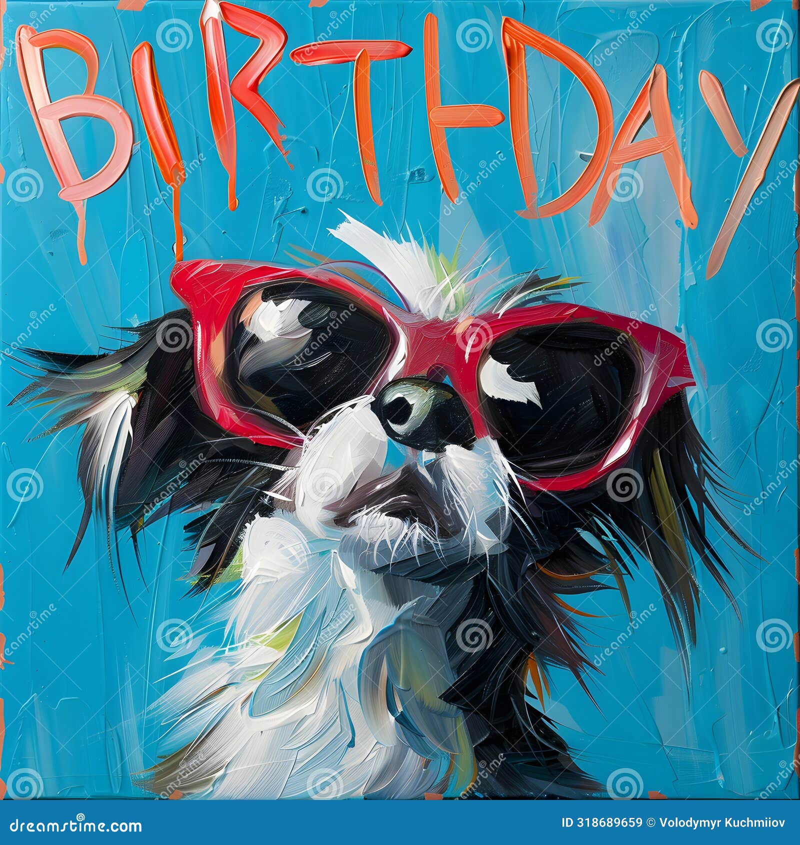Funny Bright Happy Birthday Card Stock Illustration - Illustration of ...