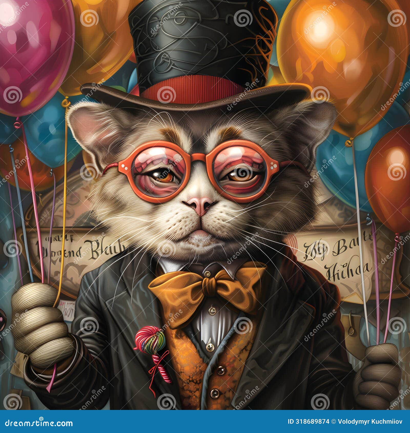 Funny Bright Happy Birthday Card Stock Illustration - Illustration of ...