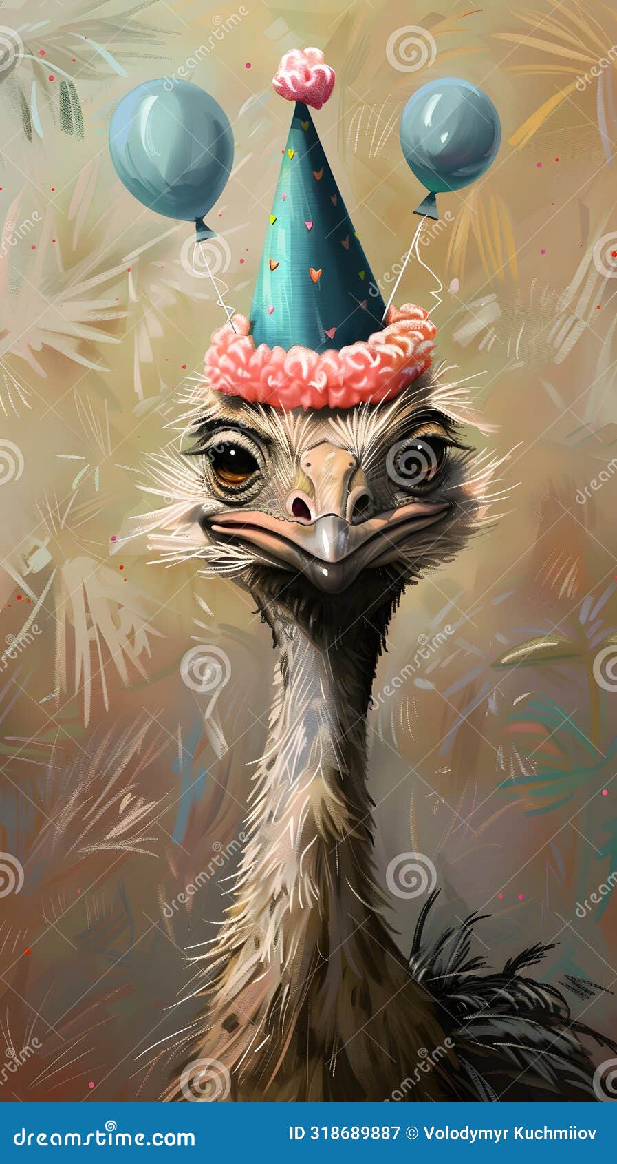 Funny Bright Happy Birthday Card Stock Illustration - Illustration of ...