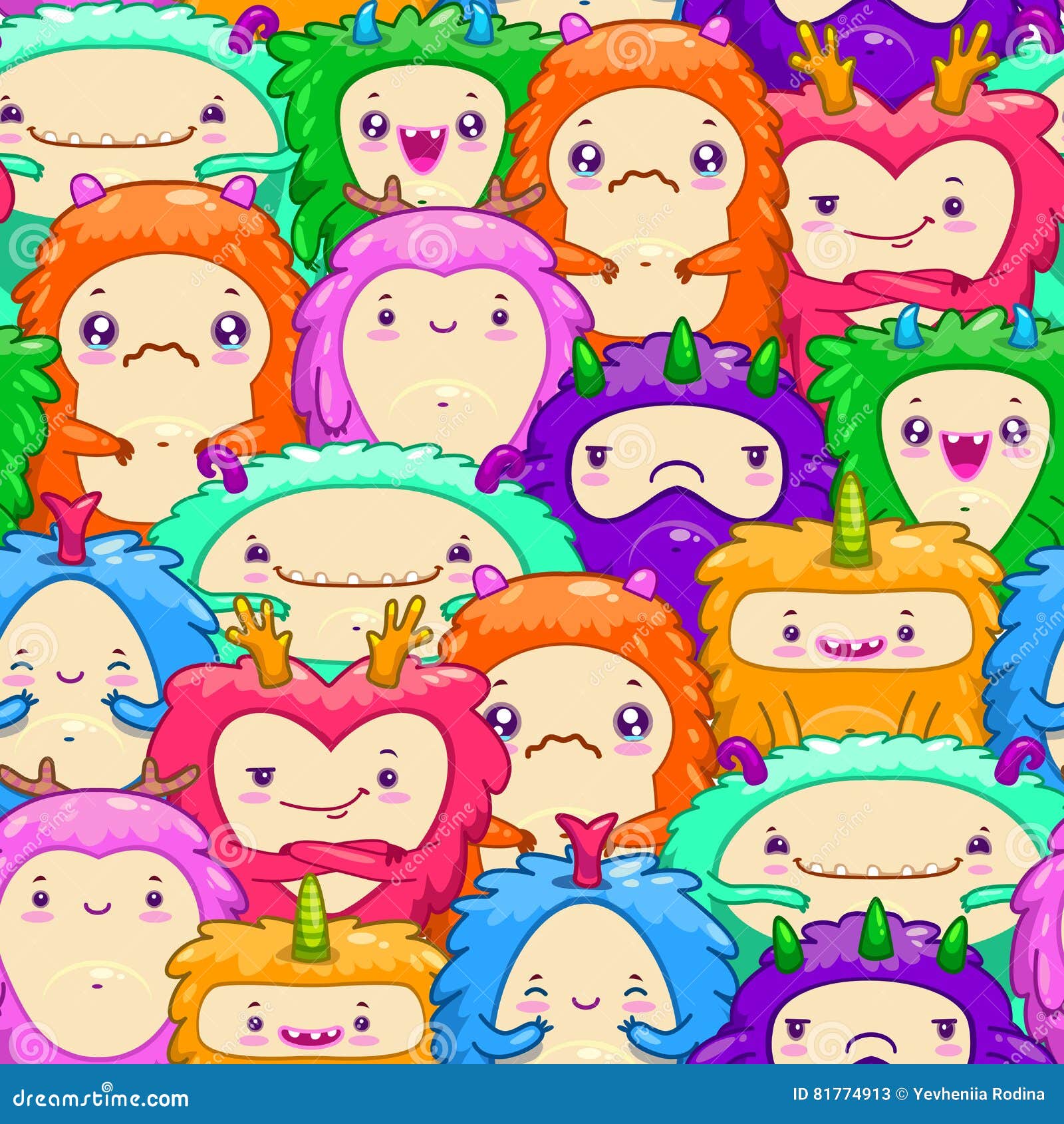 Funny Bright Seamless Pattern Stock Vector - Illustration of print ...