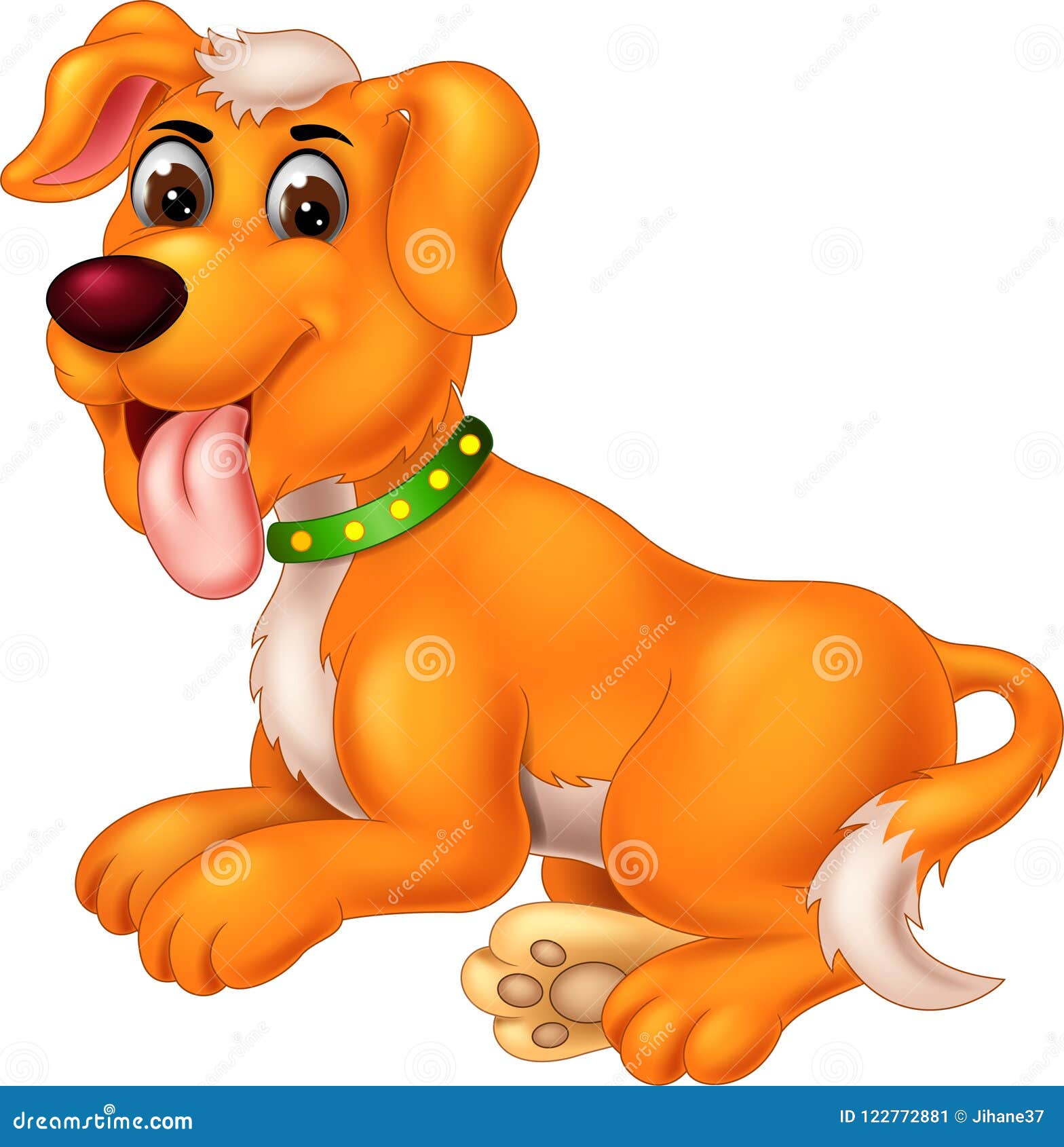 Funny Brown Dog Cartoon stock illustration. Illustration of kids ...