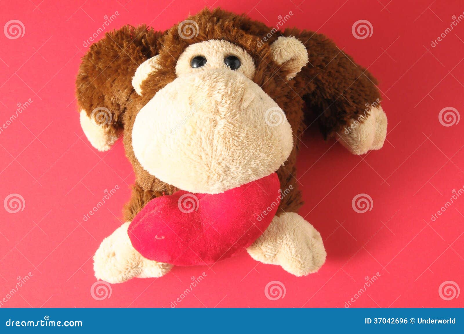 Funny Brown Monkey stock photo. Image of knit, bear, heart - 37042696