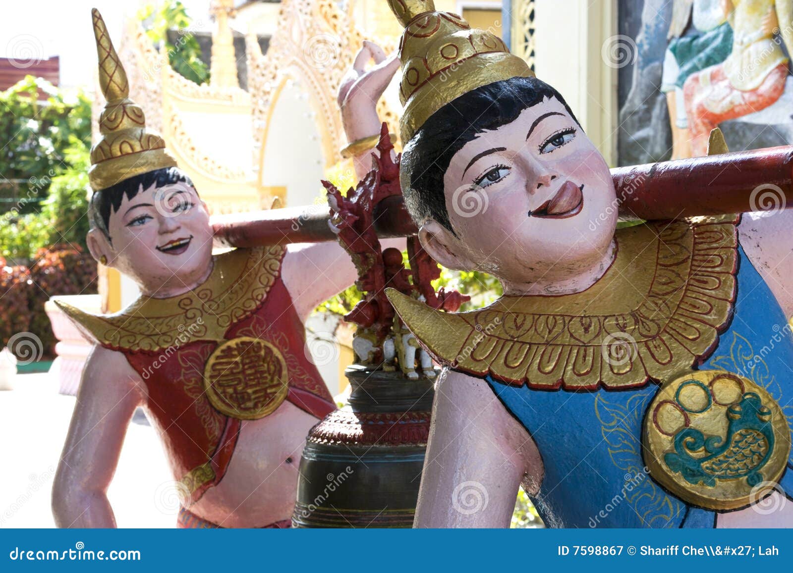 Funny Buddhist Temple Statues Stock Image - Image of meditation ...