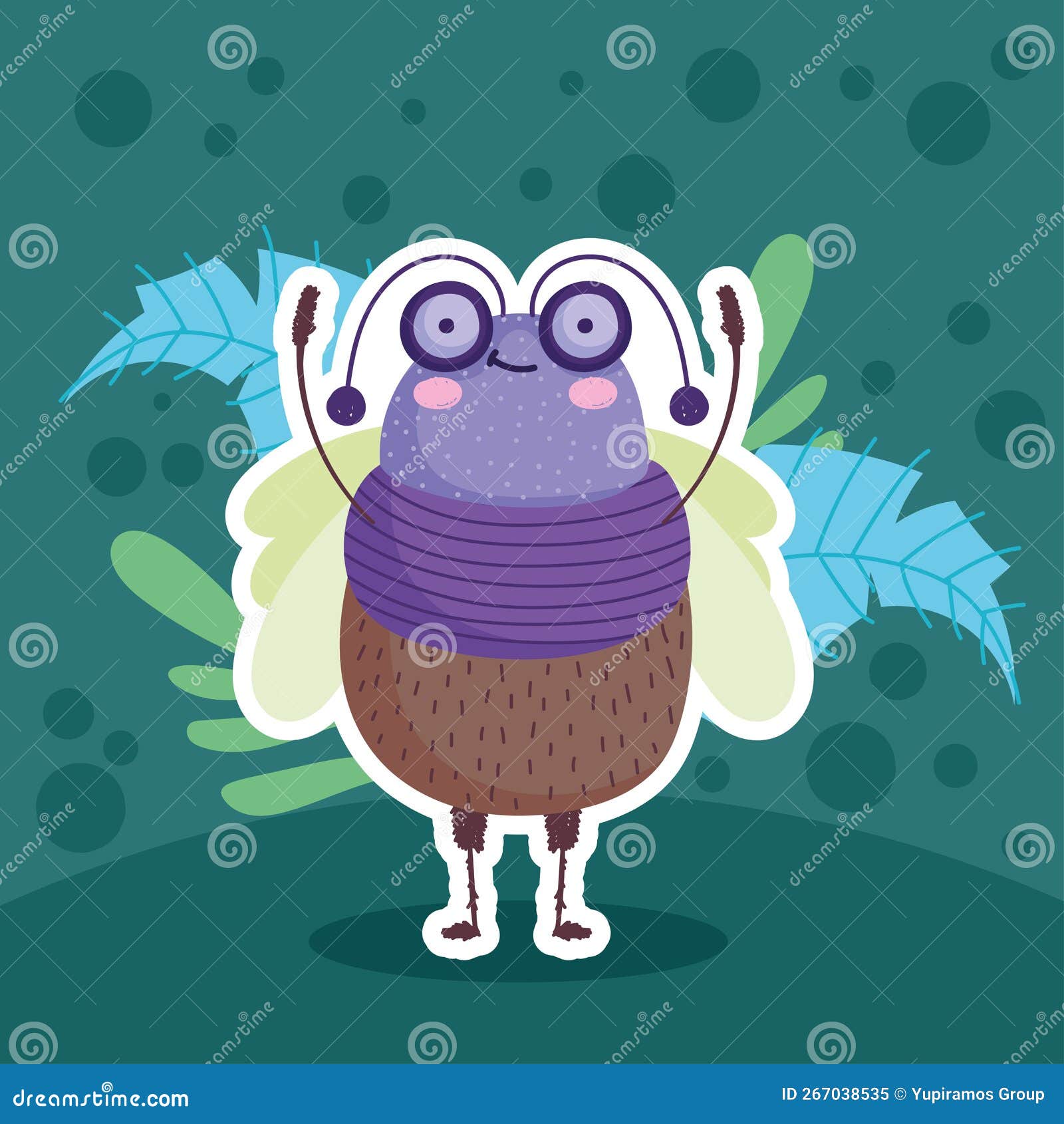 Funny bug cartoon stock vector. Illustration of mascot - 267038535