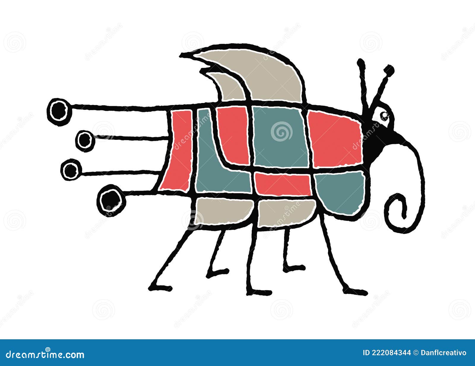 Funny Bug Sketchy Style Drawing Stock Illustration - Illustration of ...