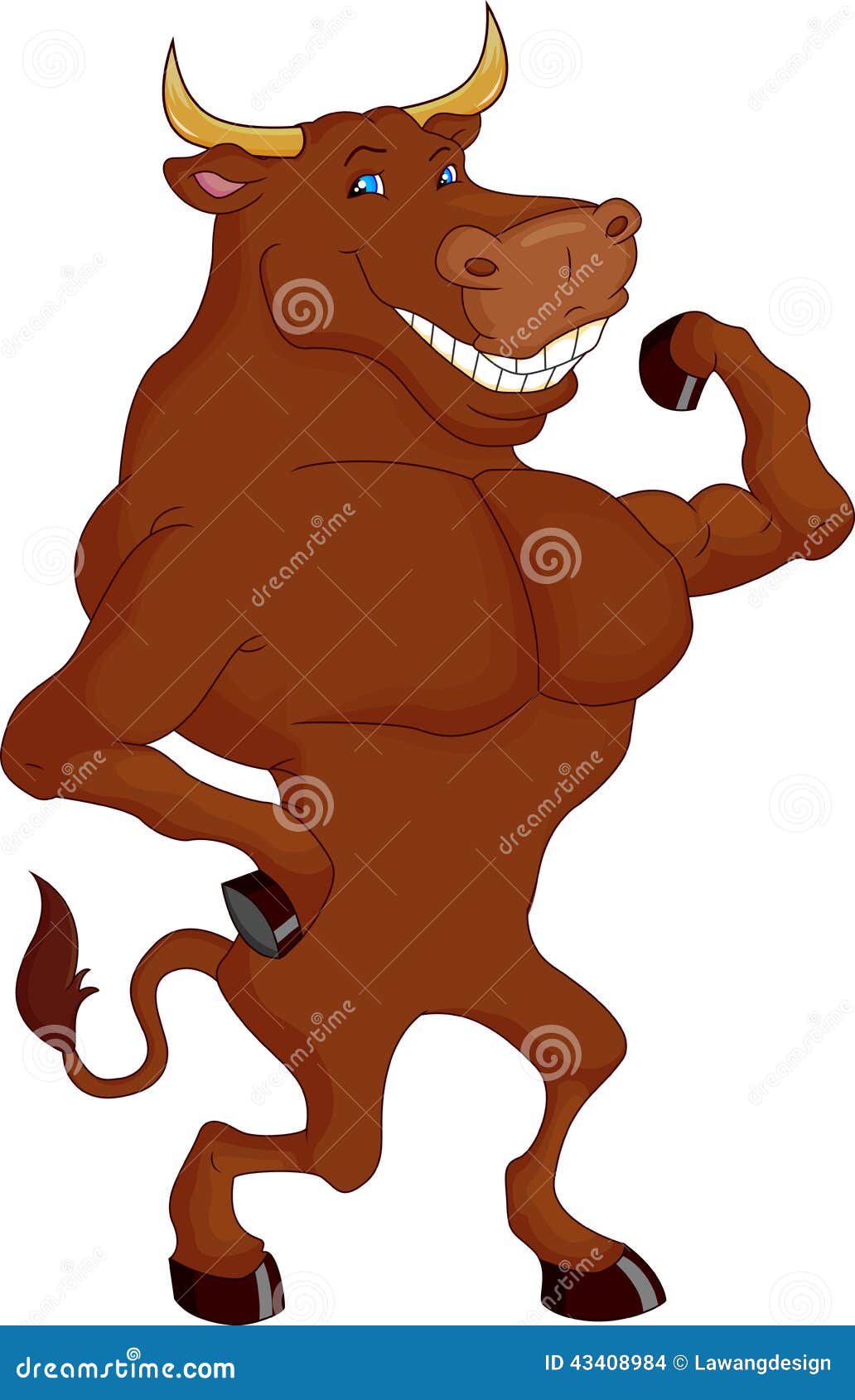 Funny bull cartoon stock vector. Illustration of running - 43408984