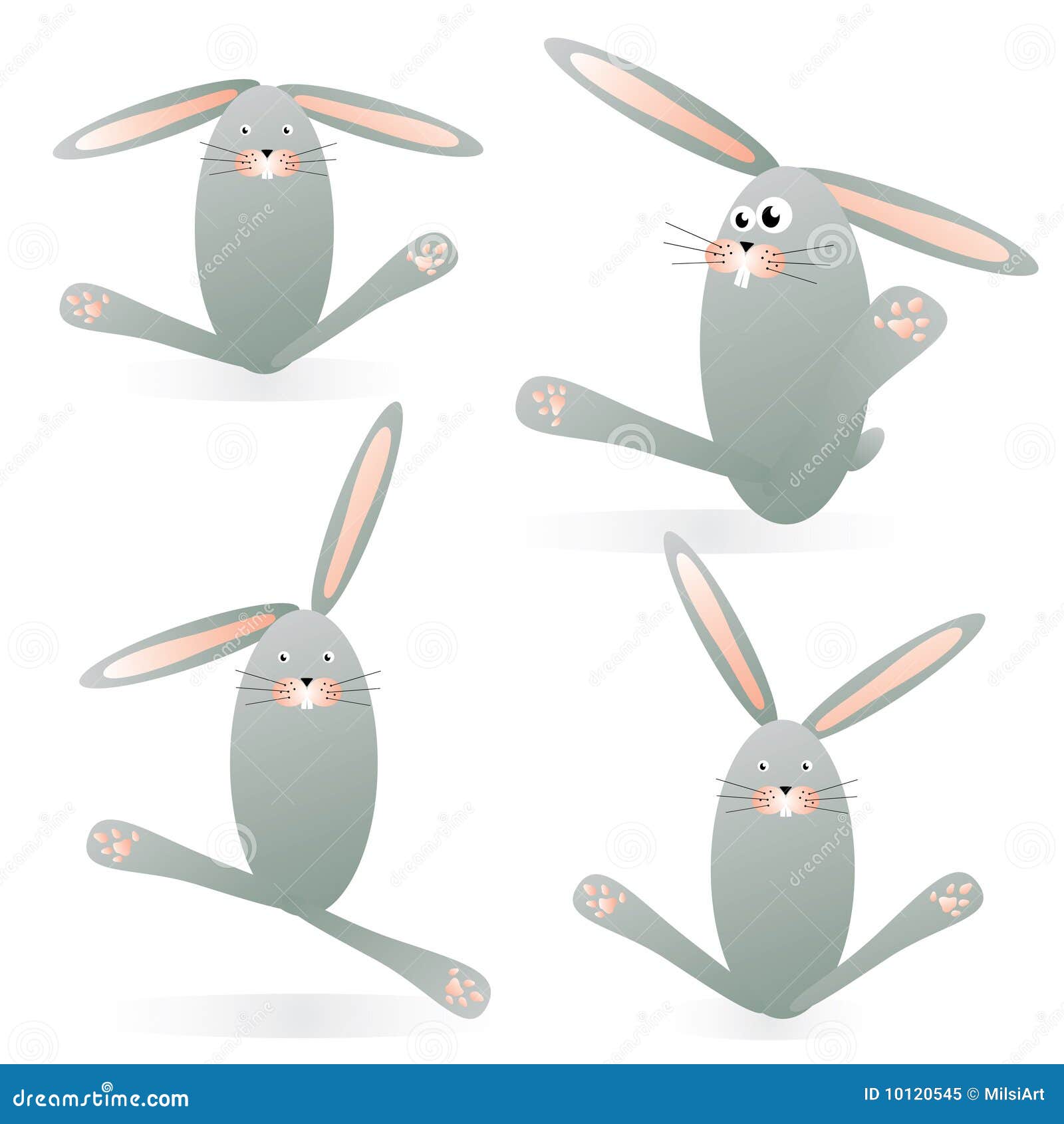 Funny bunnies stock vector. Illustration of funny, collection - 10120545