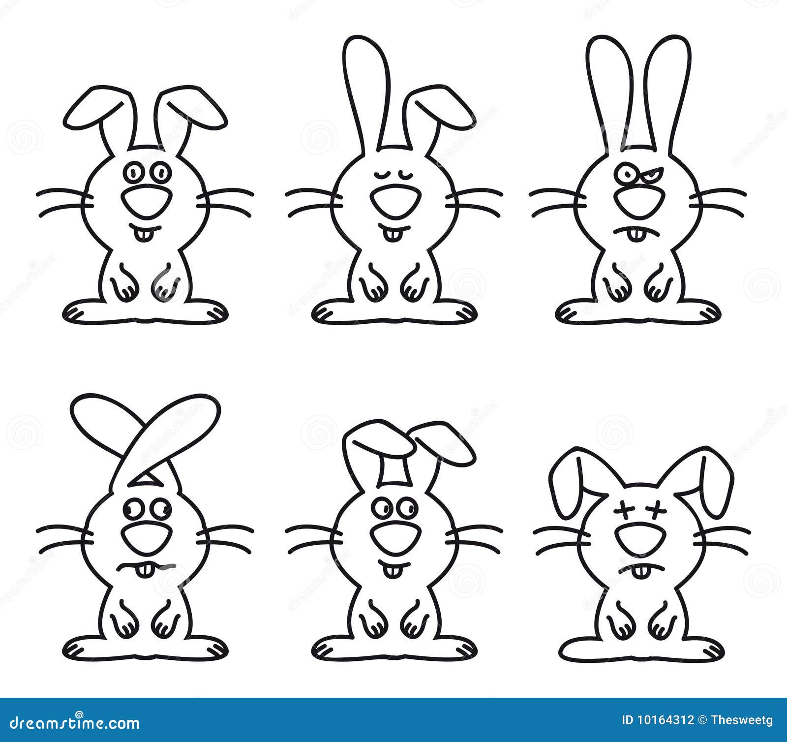Funny bunnies stock illustration. Illustration of rabbits - 10164312