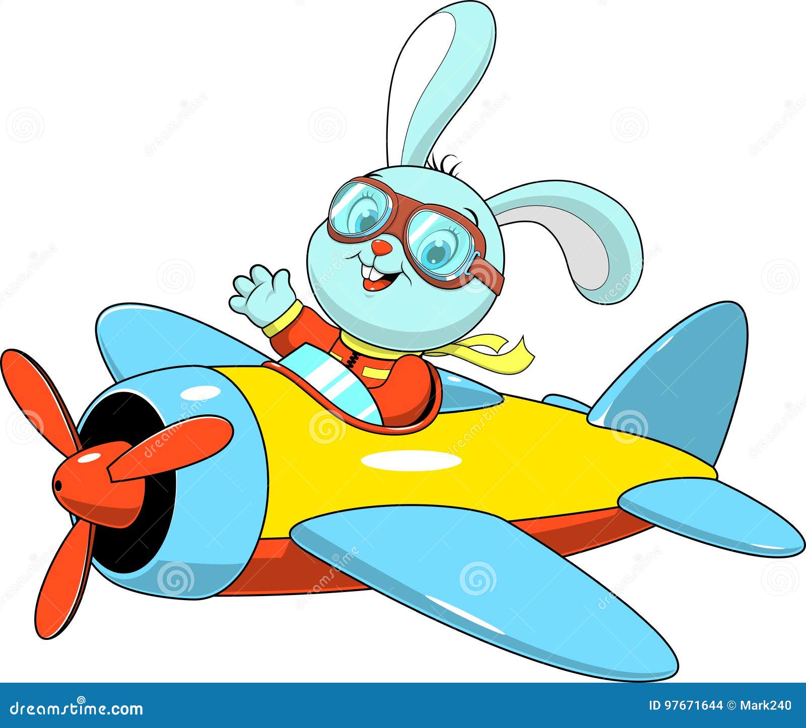 Funny bunny pilot stock vector. Illustration of bunny - 97671644