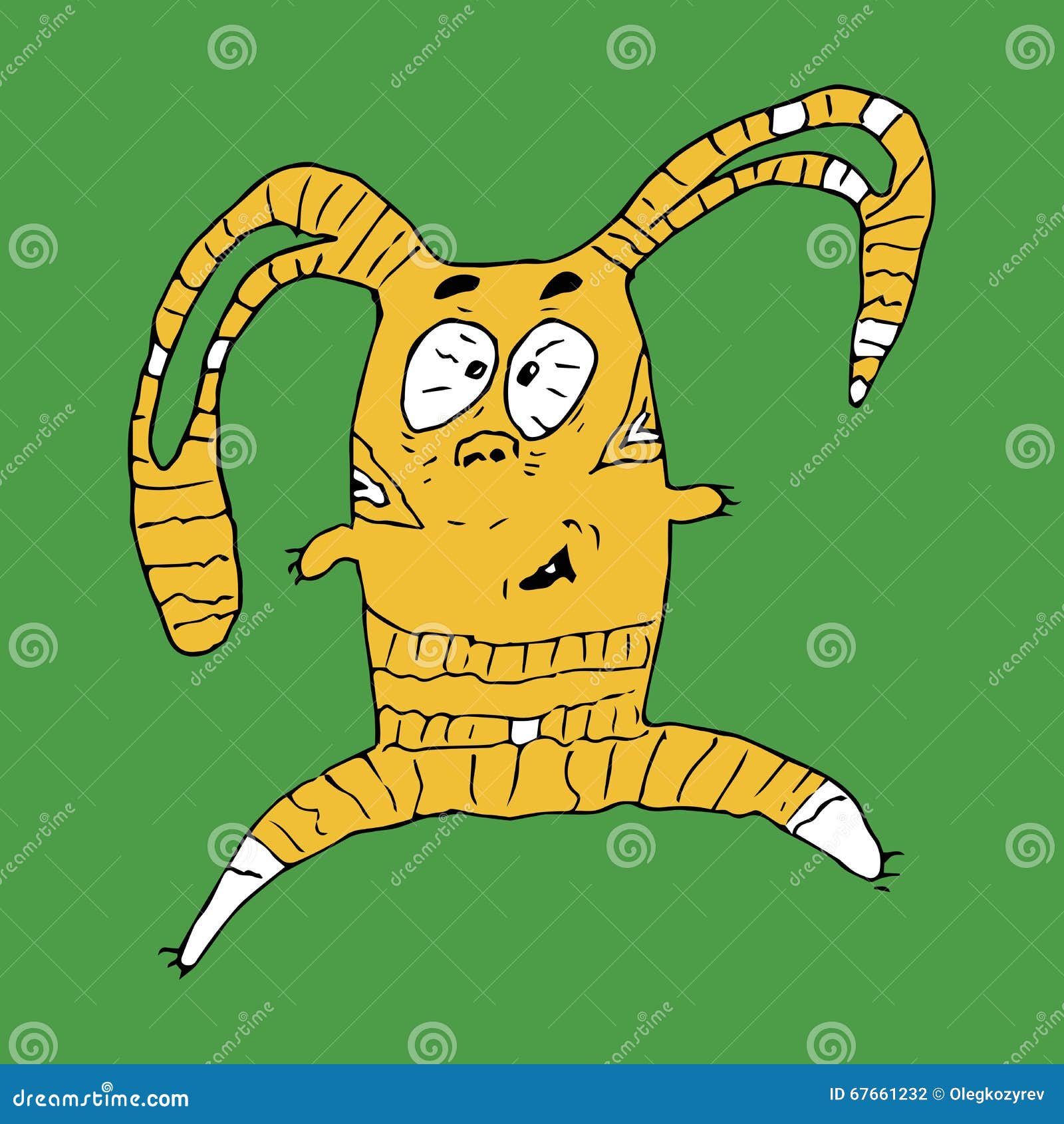 Funny Bunny Rabbit Character Hands Drawn Stock Vector - Illustration of ...