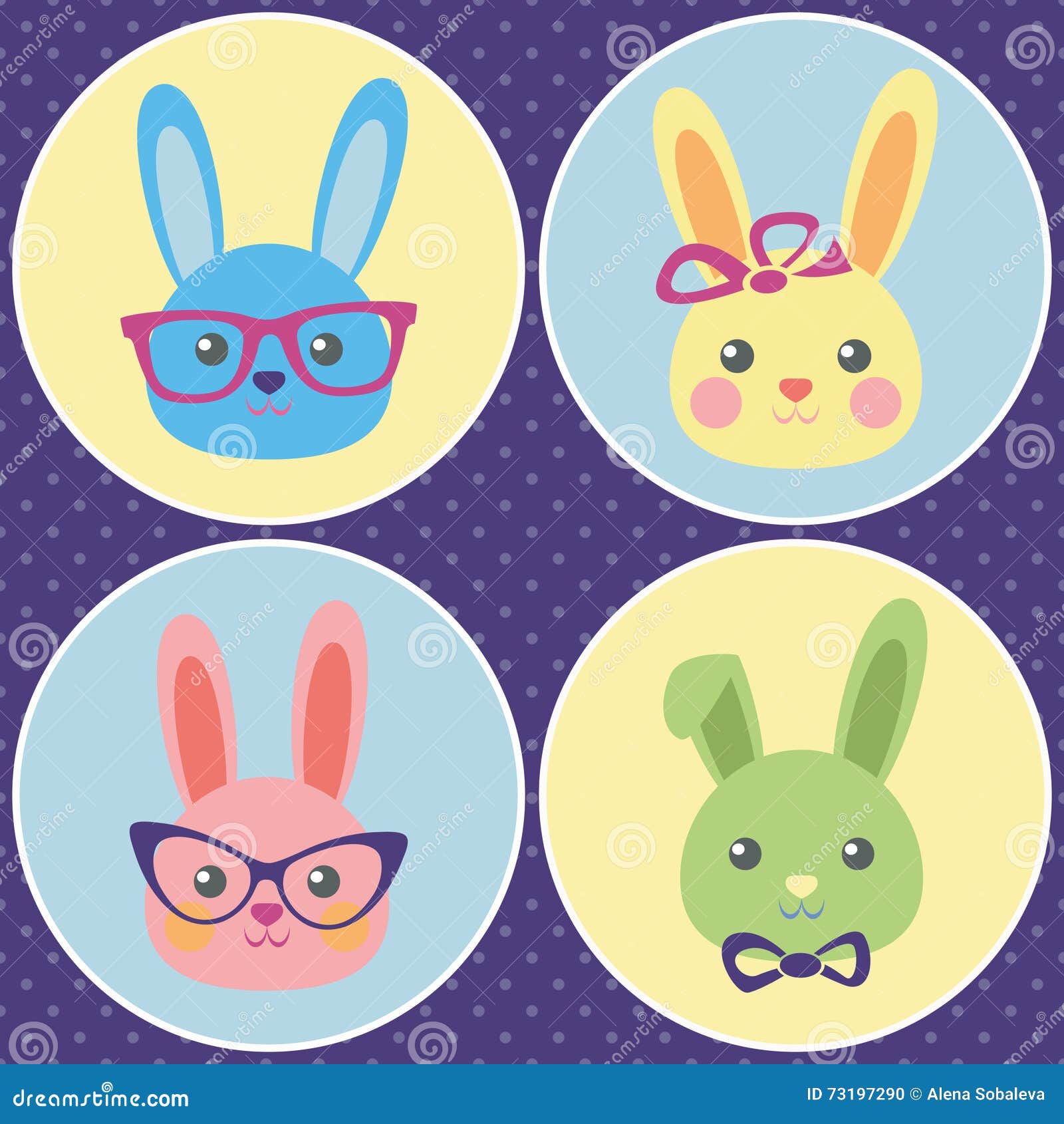 Funny bunny stock vector. Illustration of traditional - 73197290