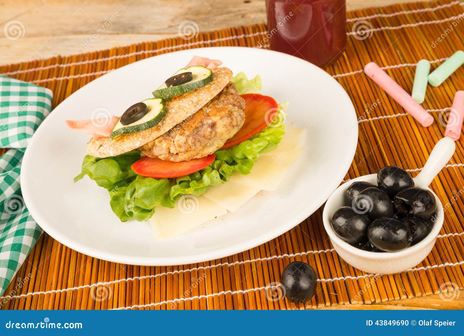 Funny burger face stock photo. Image of dish, unusual - 43849690