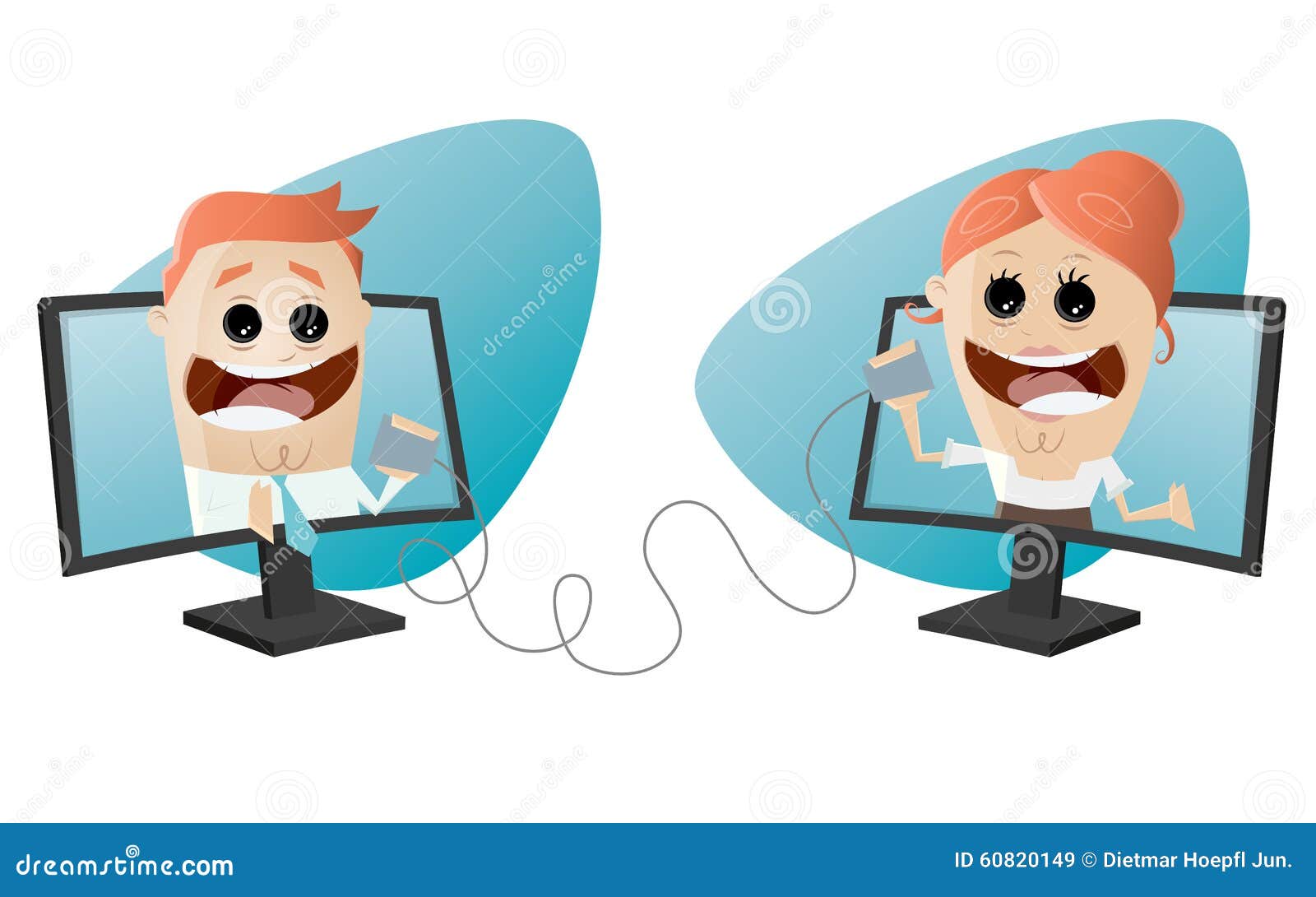 Funny Business Characters with Connection Stock Vector - Illustration ...