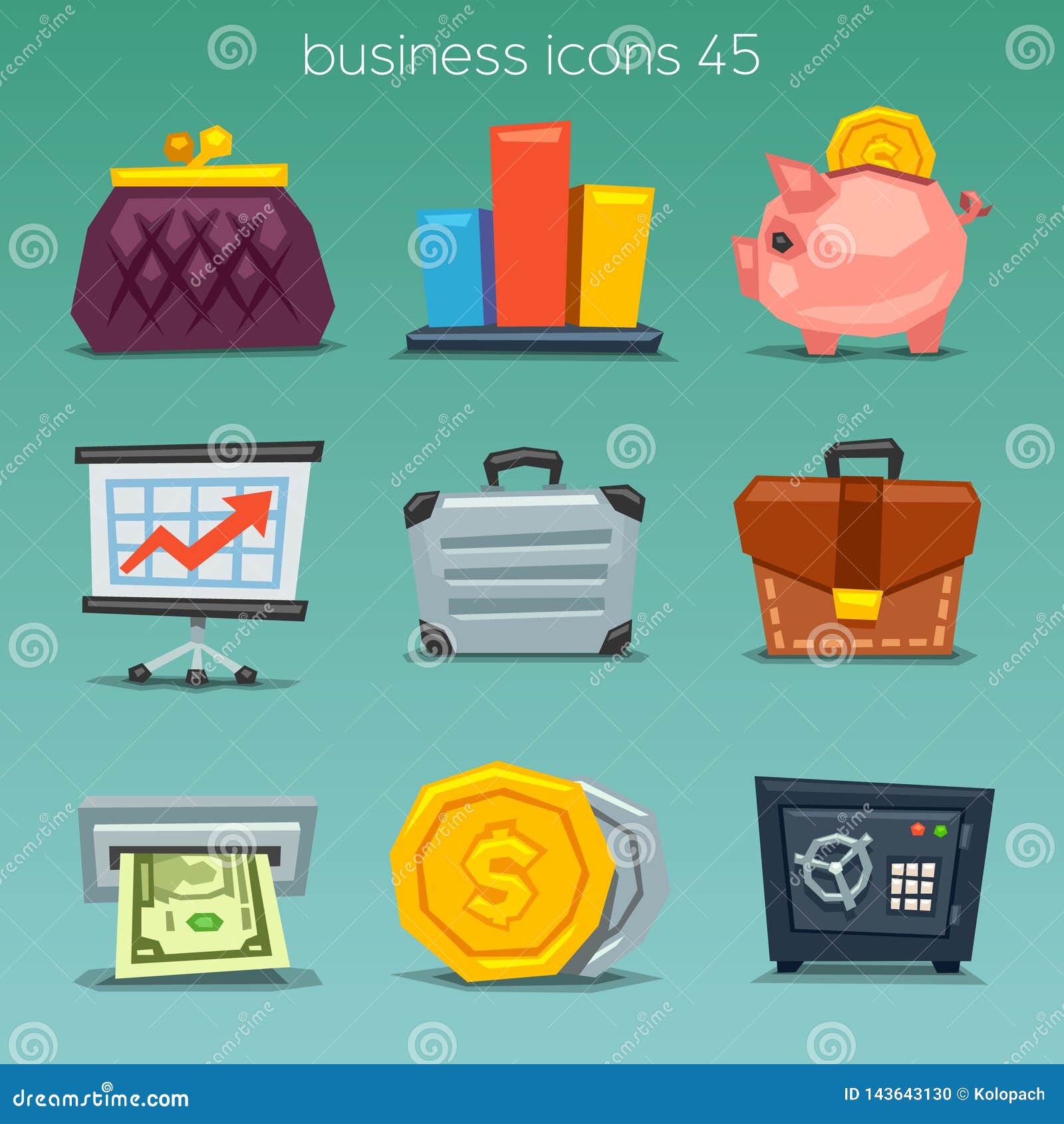 Funny Business Icons-set 45 Stock Vector - Illustration of business ...
