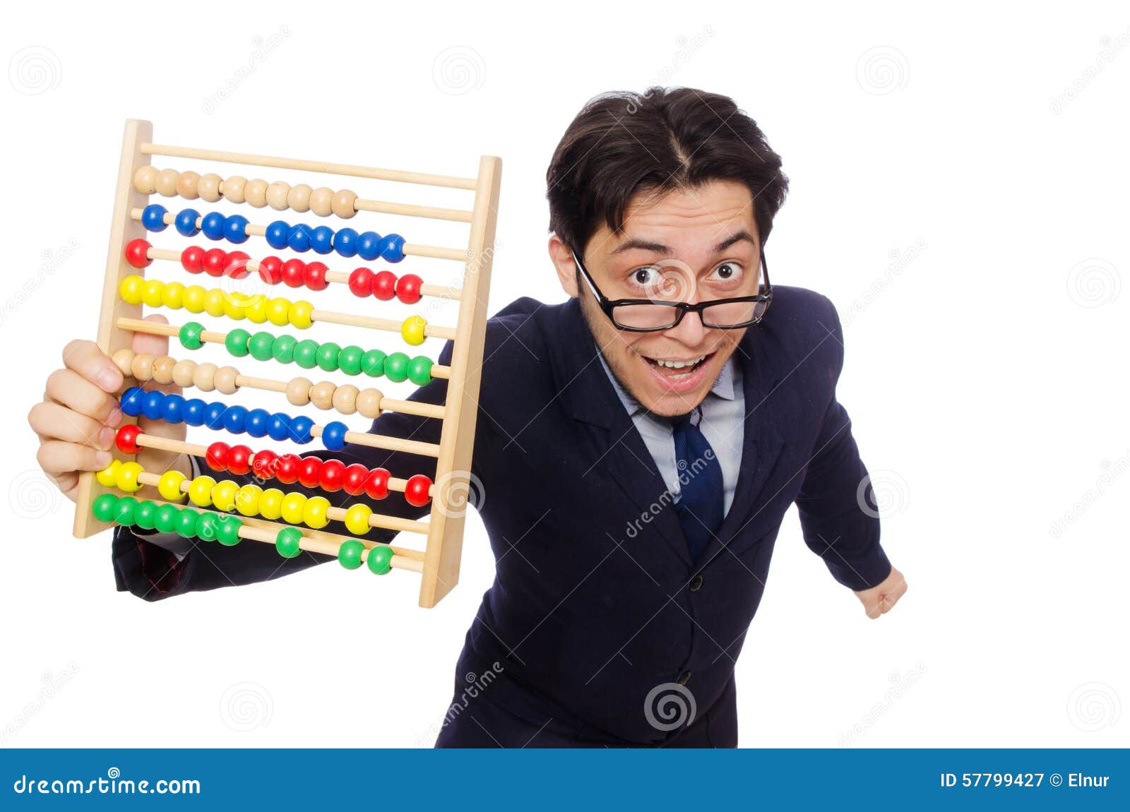 Funny Businessman with Abacus Isolated on the Stock Image - Image of ...
